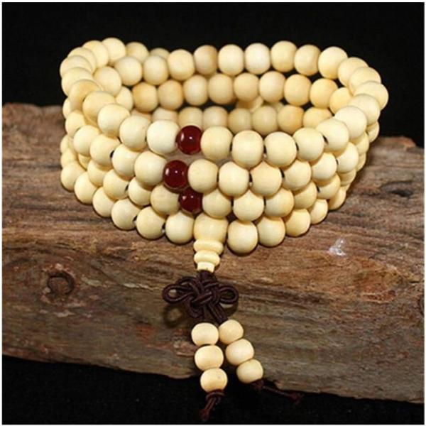 商品名ZZYLHS Multilayer 108 Wood Beads Lotus Bracelet Tibetan Buddhist Mala Buddha Charm Rosary Bracelet Yoga Wooden for Wo...