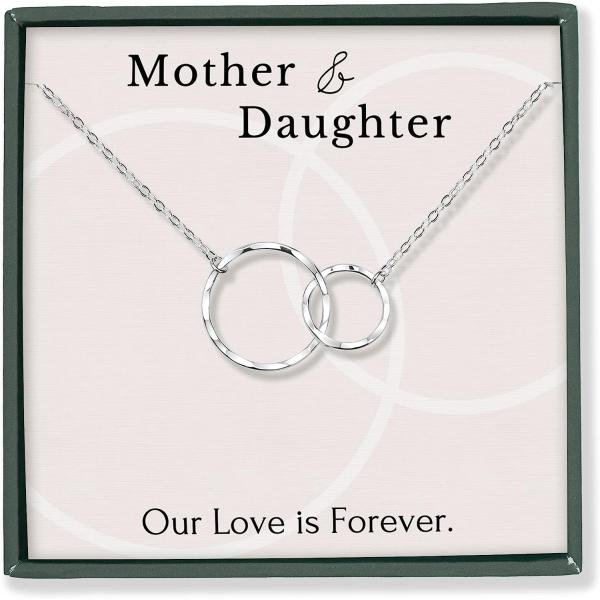商品名HOPE LOVE SHINE Mother Daughter Necklace Set Double interlocking circles Mother's day Jewelry Giftブランド：HOPE LOVE SHIN...