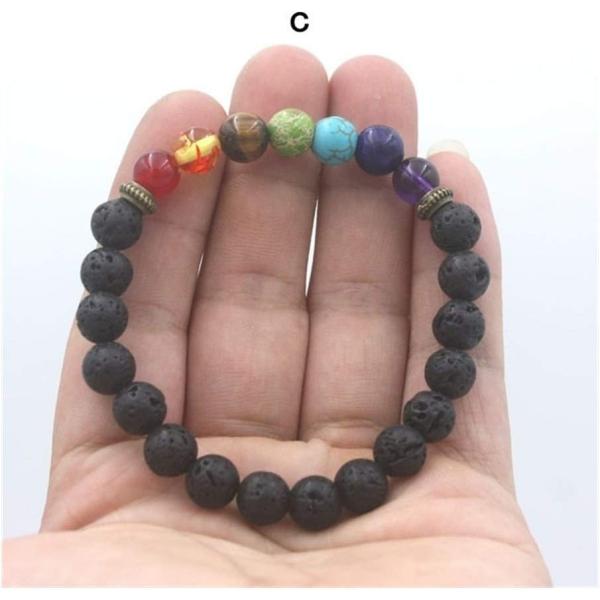 商品名ZZYLHS Fashion Natural Stone 7 Chakra Beaded Bracelet for Women Jewelry Bracelets Accessories (Metal Color : C)ブランド：Z...