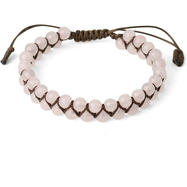 商品名ZZYLHS 6mm Natural Stone Double Layers Bracelet for Men Women Quartz Crystal Bead Handmade Braided Bangle Accessories...