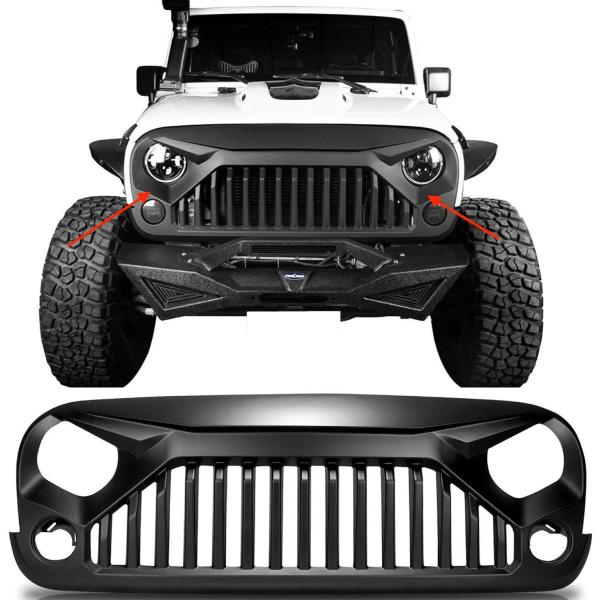 商品名Front Grill Replacement for Jeep Wrangler JK/JKU Rubicon Sahara Sport Unlimited 2007-2018ブランド：Generic商品サイズ：高さ：17.1 cm...