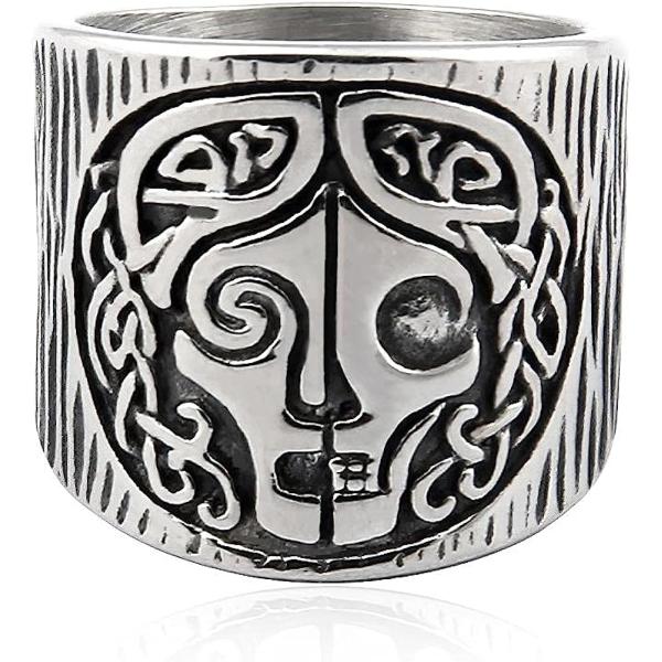 商品名BAVIPOWER バイキング ヘラ 女神 ノルウェーリング 神話 ケルト ステンレススチール アクセサリー メンズ レディースBAVIPOWER Viking Hel Goddess Norse Ring Celtic Charmi...