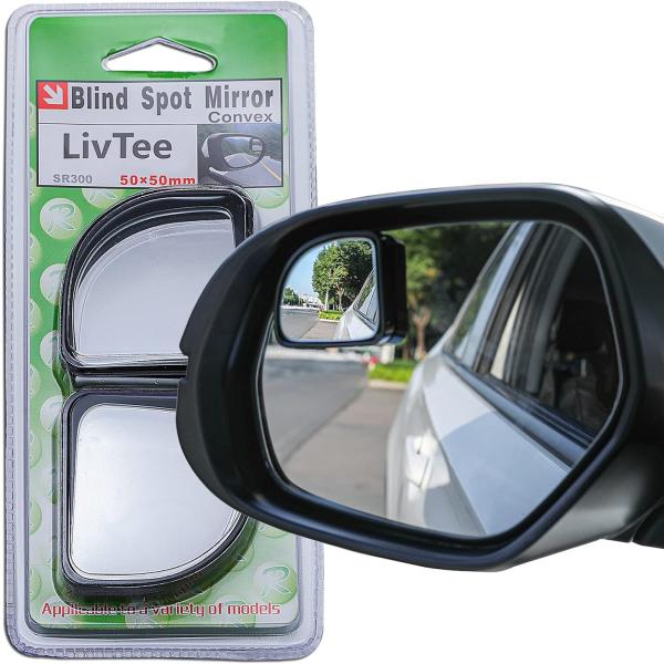 商品名LivTee 2PCS Fan Blind Spot Mirror, HD Glass and ABS Housing Convex Wide Angle Rearview Mirror with Adjustable Stick f...