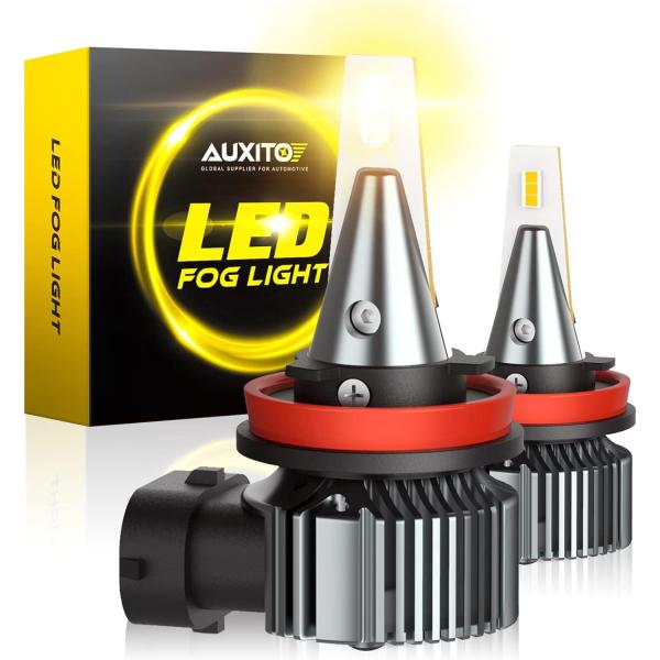 商品名AUXITO H8 H11 H16 LED Fog Light Bulbs, 3000K Amber Yellow, Strong Penetrating Power, Long Lifespan, Plug and Play, Ca...