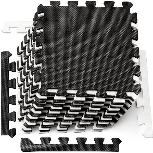 商品名DEAYOU 16 Tiles Interlocking Foam Mat Floor Tiles, 0.4"" Thickness EVA Foam Puzzle Mat with Borders, Soft Protective ...