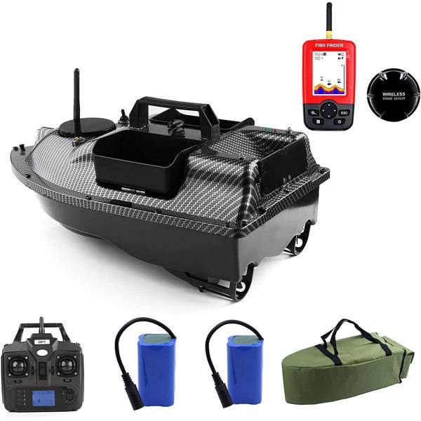 商品名AHWZ Fish Finder - RC Boat - Fishing Bait Boat Fish Finder 2Kg Loading 500M Remote Control Double Motor Night Light,B...