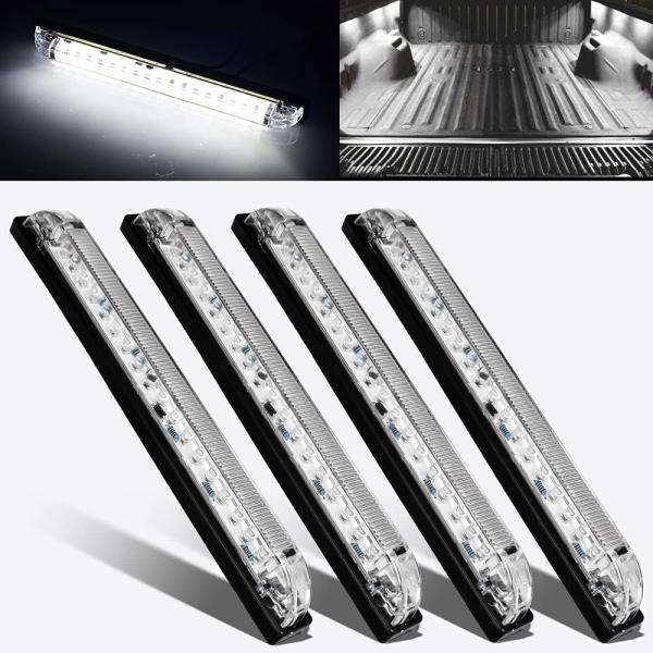 商品名nifeida 8"" Clear Lens 18LED Waterproof Utility Strip Light Bar Surface Mount for 12V Marine Boat RV Interior Light S...