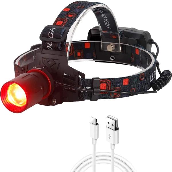 商品名BESTSUN LED Red Hunting Headlamp, Tactical XM-T6 LED Red Headlight Rechargeable Night Hunting Light Waterproof Zoomab...