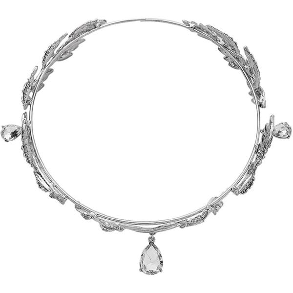 商品名Huhudde Wedding Bride Forehead Tiara Headband Crystal Leaf Hairband Fairy Jewelry Crown Crystal Pendant Leaf Headband...