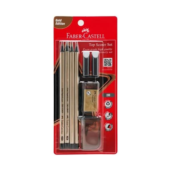 商品名Faber Castell 100%オリジナルトップスコアセット 試験グレード 2B鉛筆セット 文房具セット 検査 学校 子供 オフィス 自宅に最適 ブラックゴールドNew Faber Castell 100% Original To...