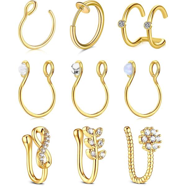 商品名Briana Williams フェイクノーズリング 鼻カフ フェイクノーズリング ノーズカフ ノンピアス アフリカノーズカフ フェイクセプタムフェイクノーズリング フェイクノーズカフ U型ノーズリング フェイクノーズピアス レディー...