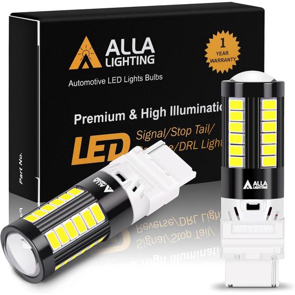商品名Alla Lighting WT21W LED Bulbs, Super Bright Rear Turn Signal. Back-Up Reveres Lights Bulbs Replacement 12V 6000K Xeno...