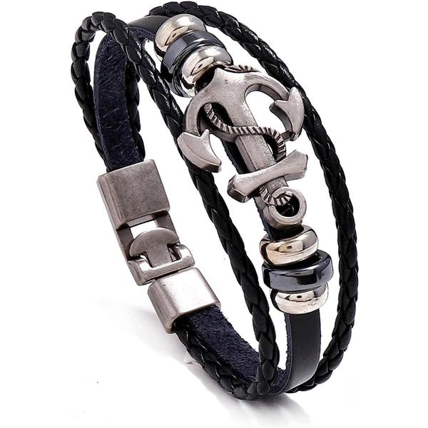 商品名NC Accessories Alloy Anchor Cowhide Bracelet Simple and Versatile Multi-Layer Woven Leather Braceletブランド：NC商品サイズ：商品番号...