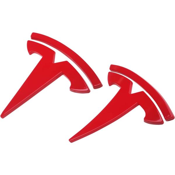 商品名YHCDSEA Model 3 Front Trunk/Rear Trunk Logo Cover Sticker Badge Decals for fit Tesla Model 3 Emblem Accessories (Red)...