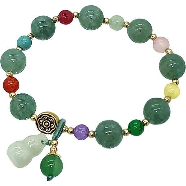 商品名風水 ハンドメイド 中国風 Wu Lou / Hu Lou ブレスレット 健康と保護に, 石材, アゲート,Feng Shui Handmade Chinese Wu Lou/Hu Lou Bracelet for Health an...