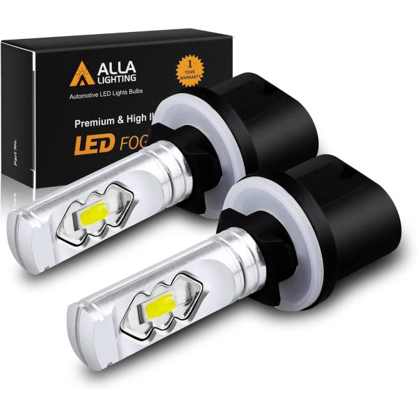 商品名Alla Lighting 3800lm PG13 Base 899 880 LED Fog Light Bulbs, Pure Red Xtreme Super Bright 884 885 887 893 H27 H32 ETI-...