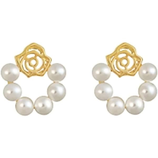 商品名Women 1 Pair Charming Faux Pearl Round Hollow Dangle Earring Jewelry Accessory - Goldenブランド：Himpokejg商品サイズ：商品番号：色：Gol...