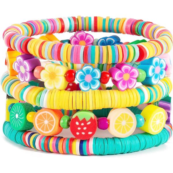 商品名CONRAN KREMIX Clay Bead Beach Surfe Bracelet Aesthetic For Girls Women Stackable Stretch Y2k Jewelry Colorful Summer ...