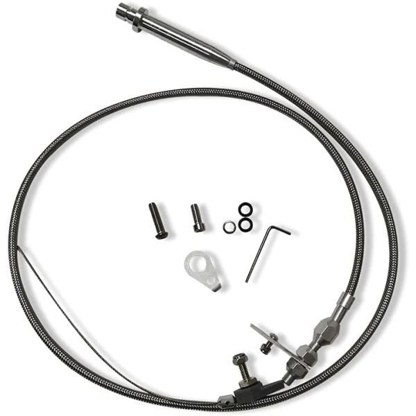 商品名DEMOTOR PERFORMANCE TH-350 ステンレス編組トランスミッションキックダウンケーブル ディテント SBC BBC Chevy Trans TH350用DEMOTOR PERFORMANCE TH-350 Stai...