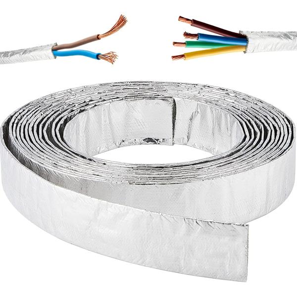 商品名Aluminized Heat Sheath Aluminized Heat Wire Wrap Shield Sleeve ID 18 feet Adjustable Silver Heat Shield Plug Wire Hea...