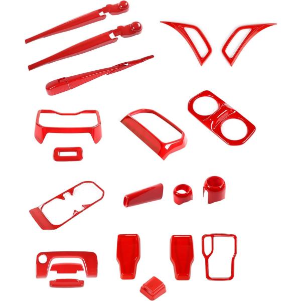 商品名RT-TCZ 20 PCS Interior Trim Cover Kit Full Set Decoration for Jeep Wrangler JL JLU &amp; Gladiator JT 2018-2023 Gear ...