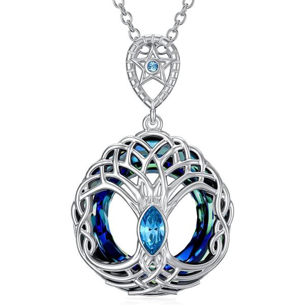 商品名ケルトツリーオブライフネックレス スターリングシルバー ファミリーツリーペンダントネックレス 誕生日ジュエリー 女性/彼女/彼女/母親へのギフトAOBOCO Sterling Silver Celtic Tree of Life Ne...