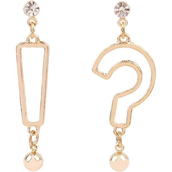 商品名CHUUNYANAN シンプルでスタイリッシュ 万能なメタル中空 疑問マーク ダイヤモンドダングルドロップイヤリング レディース ガールズ パーソナリティ トレンド イヤリング ギフト, 金属, N/P,CHUUNYANAN Simp...