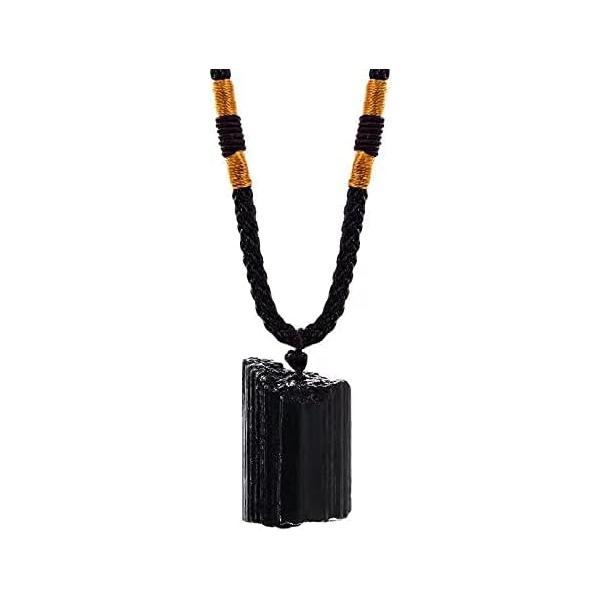 商品名CIFIBIFUN 2021 Black Tourmaline Necklace Crystal Pillar Pendant ，Original Natural Stone Metaphysically Psychic Protec...