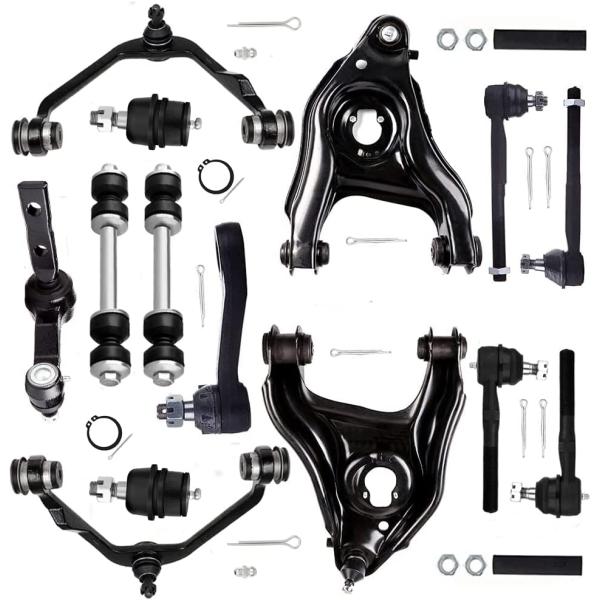 商品名AMFULL New 16-PC 2WD Front Lower Upper Control Arm w/Ball Joints Idler Arm Pitman Arm Tie Rod Ends Sway Bar Links Fit...