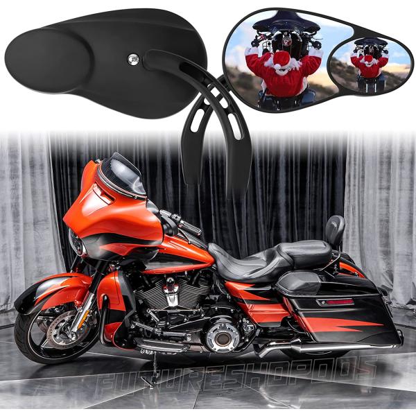 商品名Fits 2022 street glide Harley Split vision mirrors Black Harley Fatboy Mirrors motorcycle mirrors black 14 dyna stree...