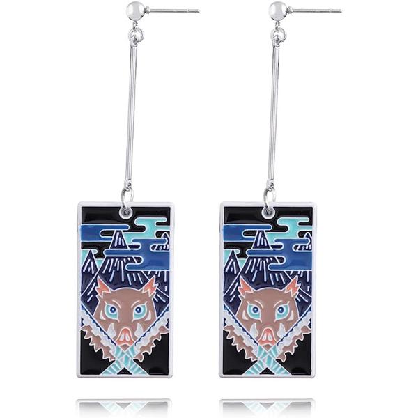 商品名XDQSMBHD Anime Acrylic Drop Earrings Demon Slayer Hashibira Inosuke no Yaiba Blade of Ghost Earings for Women Men Cos...