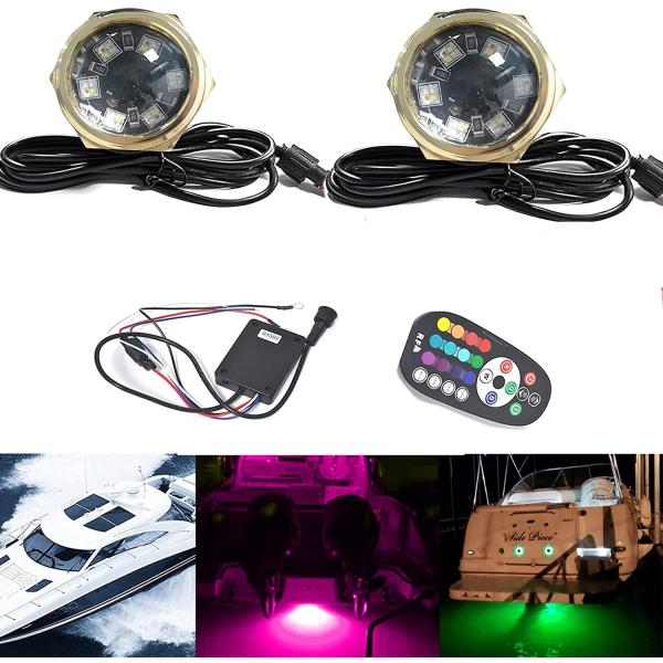 商品名liteball RGBW Multicolor LED Boat Drain Plug Light, Standard 1/2"" NPT Underwater Stainless Steel Stern Plug Light wi...