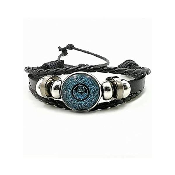 商品名Turkish Design Men's Leather Bracelet Muslim Gift for eid ALLA Word Islamic Accessory (Blue)ブランド：ALBASHAN商品サイズ：商品番号：色...