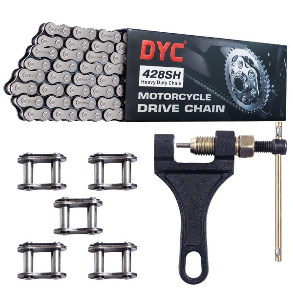商品名DYCTAHO 428H Motorcycle Chain 122 Link Heavy Duty Drive Chain with Free Chain Breaker 5 Connecting Master Link for 12...