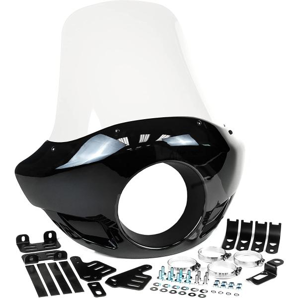 商品名Krator 22""H Universal Clear Windshield Headlight Fairing Compatible with Harley Davidson Iron 883 2009-2020ブランド：Krat...