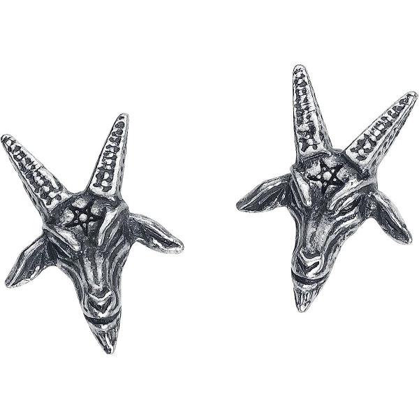 商品名バフォメット スタッドピアスAlchemy of England Baphomet Stud Earrings, Silver, E449ブランド：Alchemy of England商品サイズ：高さ：1.4 cm横幅：9.3 cm奥...