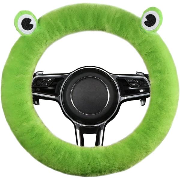 商品名LLB Car Auto Steering Wheel Cover, Cute Style Fluffy Genuine Wool Sheepskin Cover for Women Men Girls, Anti-Slip Univ...