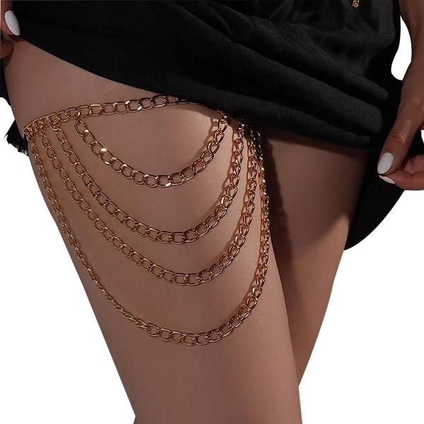 商品名Metal Tassel Thigh Chain Elastic Leg Chain Thigh Belt Multi-layer Leg Chain Bracelet Leg Jewelry for Women Nightclub ...