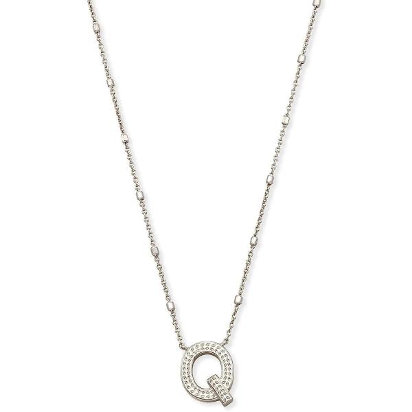 商品名Kendra Scott 文字Q ペンダントネックレス, One Size,Kendra Scott Letter Q Pendant Necklace for Women, Fashion Jewelry, Rhodium-Plat...