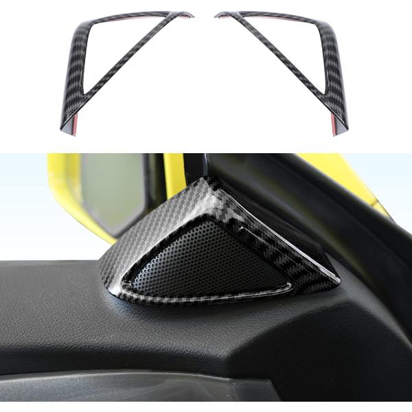 商品名RT-TCZ A Pillar Speaker Trim Cover Sticker Interior Decoration Accessories for Chevrolet Camaro 2010-2015 (Carbon Fib...