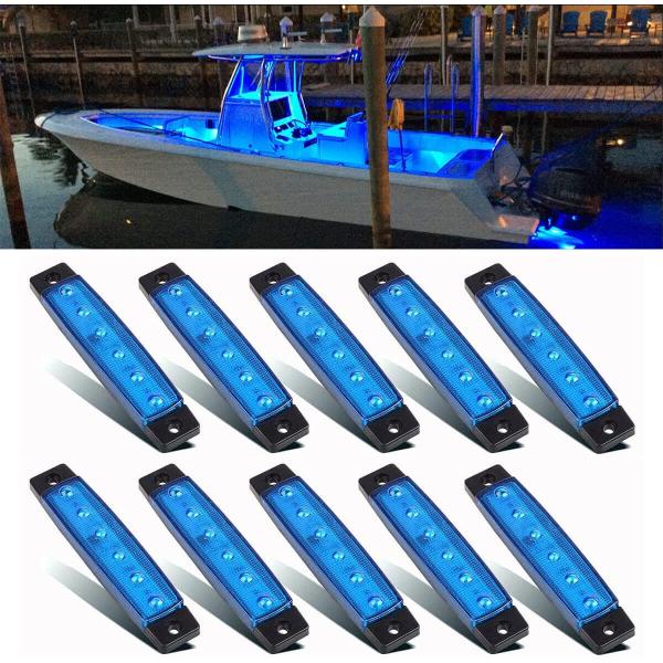 商品名10Pcs Marine Boat Blue LED Cabin Deck Courtesy Light Stern Transom Lights 12V DC for Boating Kayak Yacht, Dinghy, Sai...