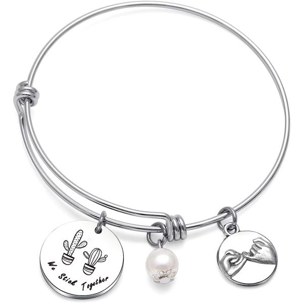 商品名サボテン植物ジュエリー サボテンジュエリー サボテン愛好家ギフト サボテン愛好家ブレスレット サボテン愛好家ジュエリー 姉妹ブレスレット サボテンギフト カクタス植物ブレスレット サボテンブレスレット, We Stick Togeth...