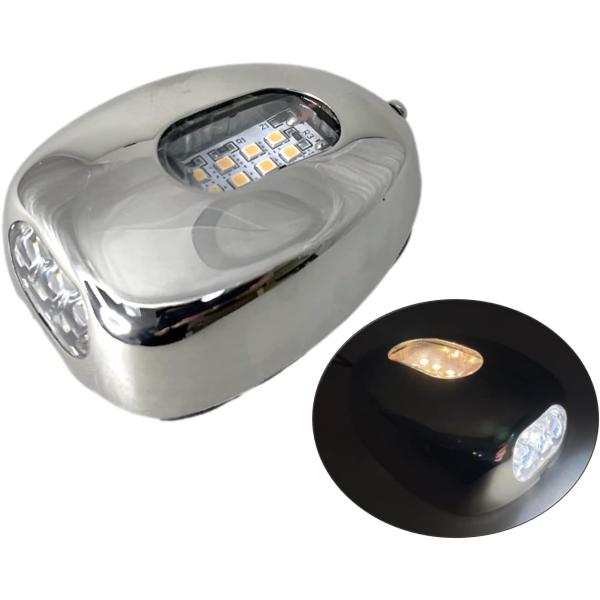 商品名Pactrade マリンボート ポンツーン ステンレススチール LED ドッキングライト DC 12V 6.2W 自然 ホワイト 防滴 IP:66 SS316 ハウジングサーフェスマウント 430LM (1)Pactrade Mari...