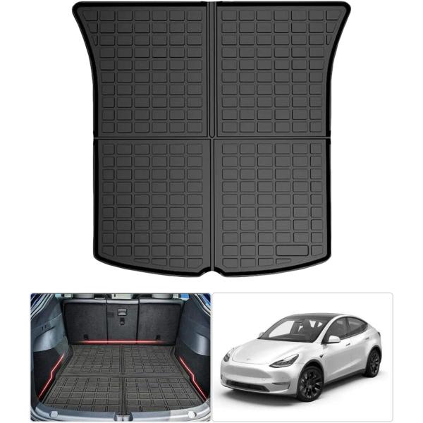 商品名全天候型リアカーゴライナー トランクトレイマットプロテクター カスタム対応 2020-2023 Tesla Model Y対応 3D防水 耐久性 無臭で柔軟 ブラック TPOアクセサリー (モデルY用カーゴライナーAll Weathe...