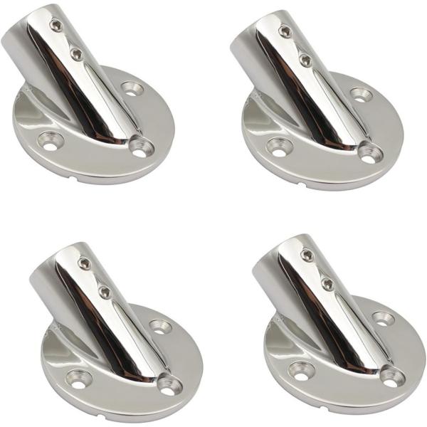 商品名DASHIONE 4PCS 316 Stainless Steel 30 Degree Round Rail Mirror Heavy Duty Small Armrest Wall Bracket Fitting Marine Bo...