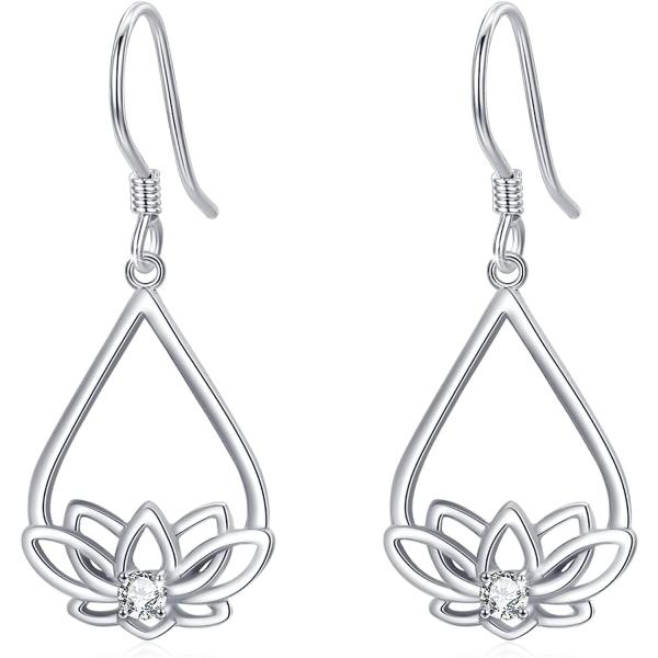 商品名CUOKA MIRACLE ロータスイヤリング 925スターリングシルバー ロータスダングルイヤリング ロータスフラワーイヤリング ヨガジュエリー レディースCUOKA MIRACLE Lotus Earrings 925 Sterl...