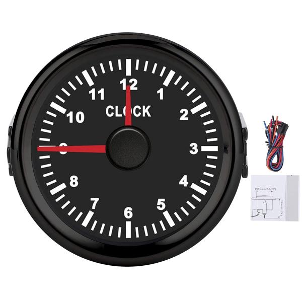 商品名Dial Clock Meter 2in Universal Clock Gauge Instrument 0 12 Hourmeter Red Backlight 12V/24V for Car Boat Yacht Motorcy...