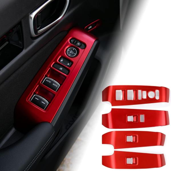 商品名CKE for Honda Civic 2022 2023 Accessories Car Auto Door Armrest Window Lift Down Switch Button Cover Trims Panel for ...