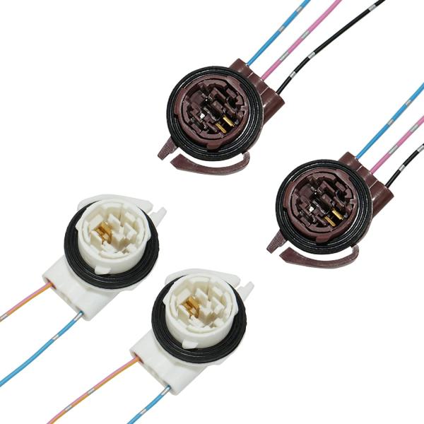 商品名RED WOLF 3156 3157 配線済み ハーネス ピグテール ソケット コネクター プラグ 取り付け LED電球 ほとんどのシボレー シルバラード GMC シエラ ブレーキ/テールライト用 ウィンカーライト 4個RED WOL...