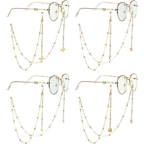 商品名4 piece Eyeglass Chains With Pendant for Women Glasses Reading Glasses Cords Glasses Holder Strap Lanyards Eyewear Re...